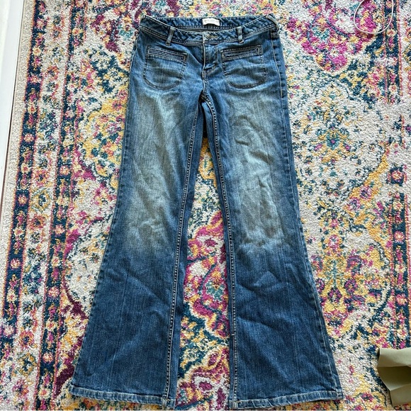Vintage | Jeans | Y2k 200s Low Rise Flare Wide Leg Medium Wash ...